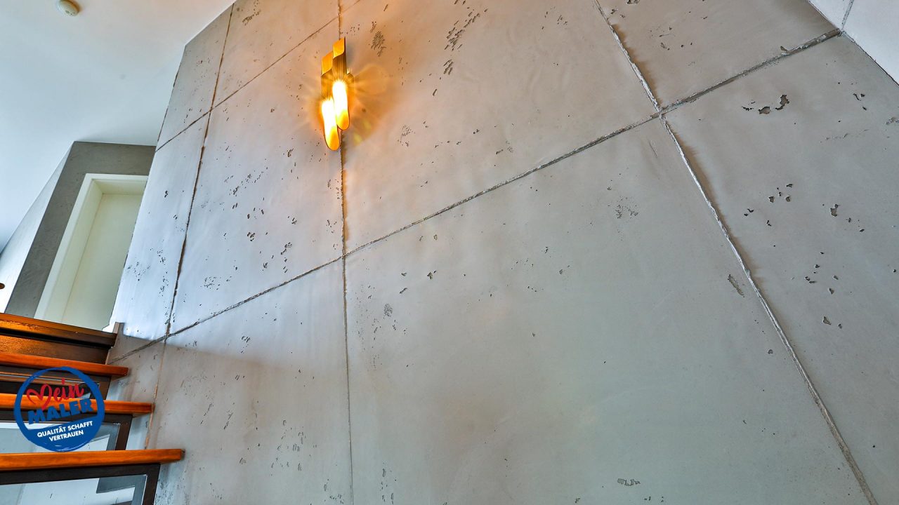 Frescolori Betonoptik Treppe Fugenlos Spachteltechnik MeinMaler Heyse ...